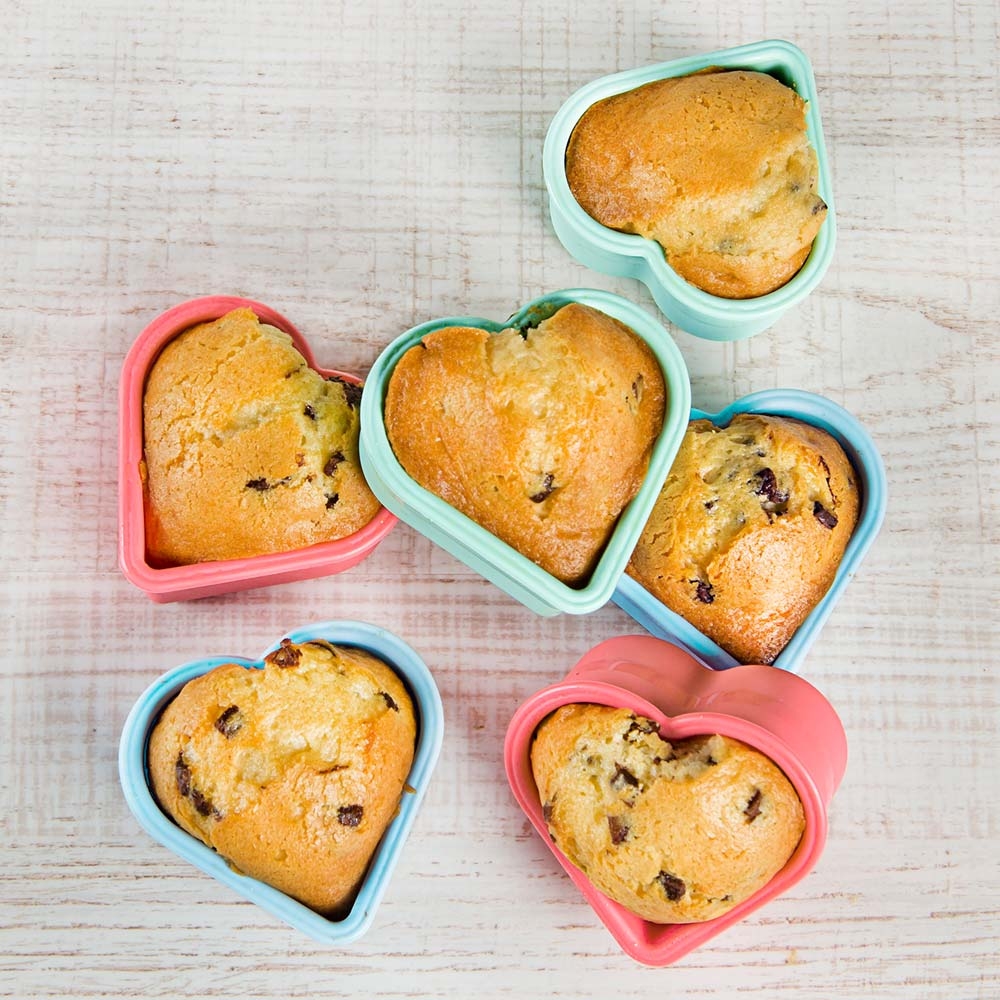 LURCH FLEXI-FORM: 6 MINI BRIOSE in forma de inimioare din Silicon ...