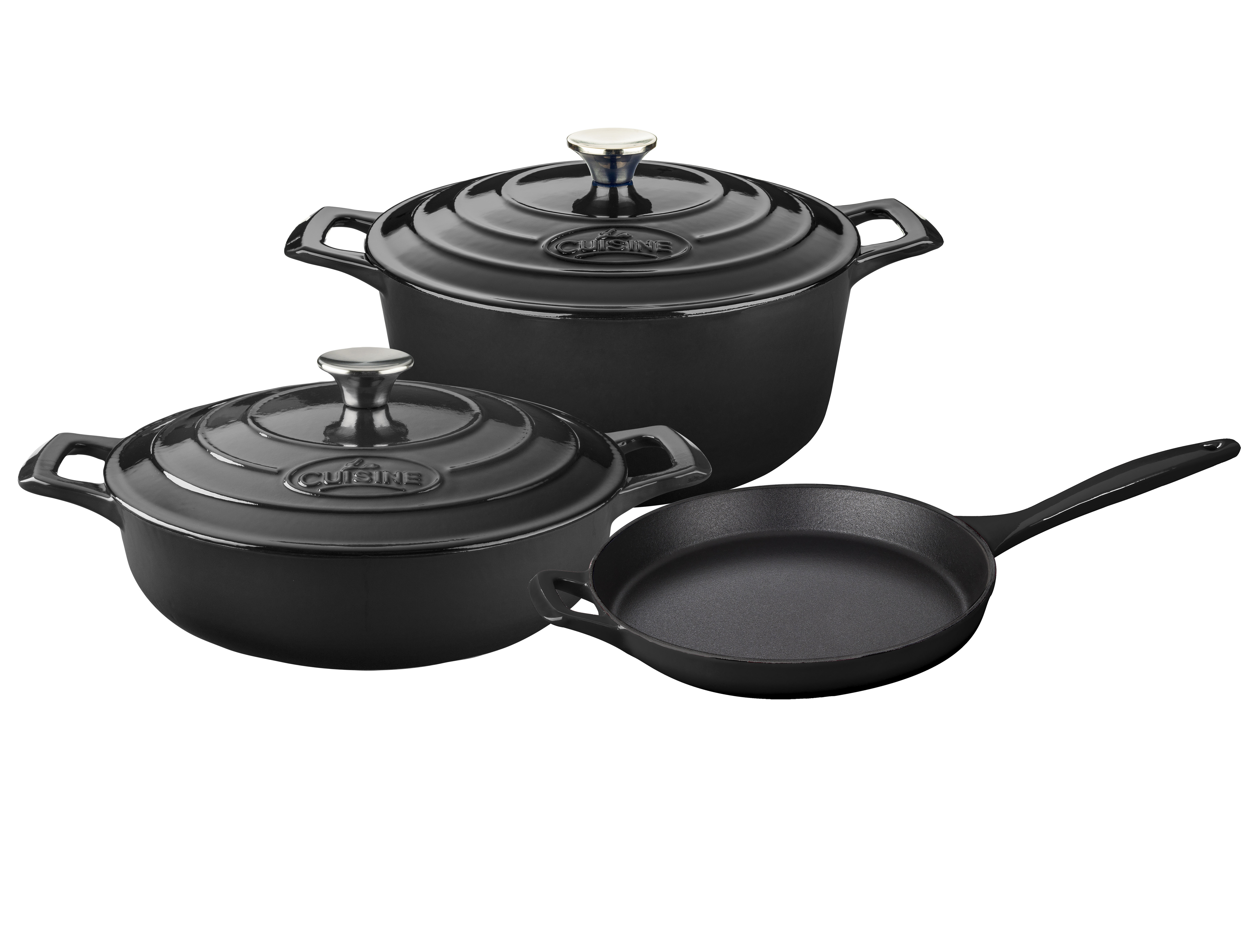 Promotie "LA CUISINE" Set Vase de Fonta Emailata: Cratita joasa Saute ...