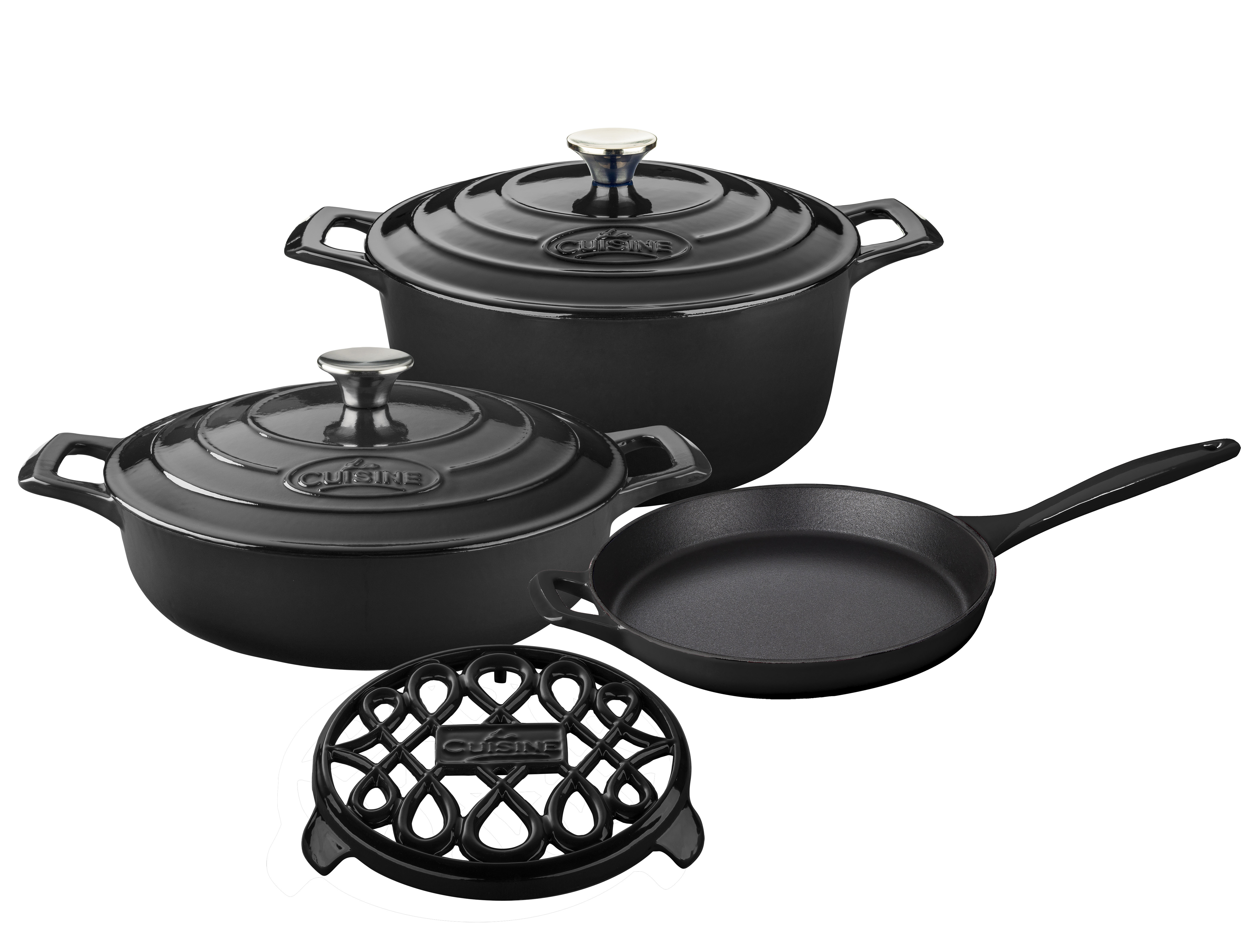 Tigaie de fonta emailata "LA CUISINE", Neagra, 26cm - ChefMania.ro