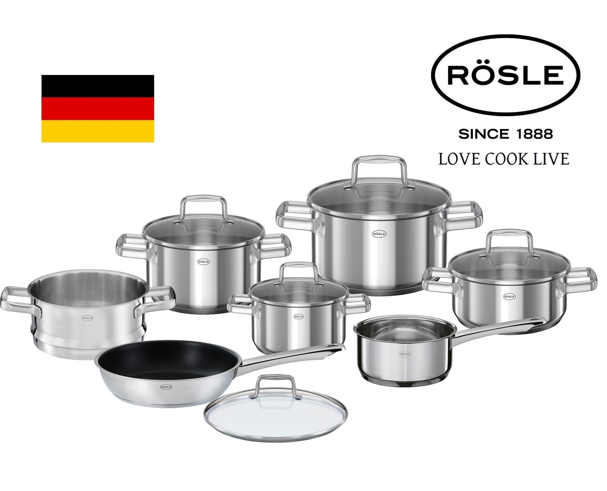 RÖSLE Set Oale 10 piese, Otel Inoxidabil 18/10 glossy "Moments" cu ...