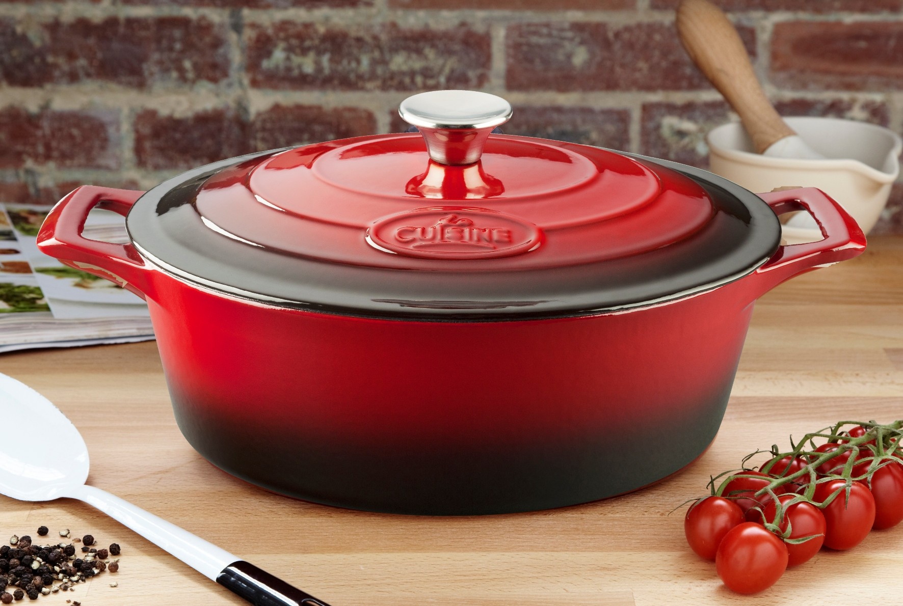 Promotie "LA CUISINE" Set Vase de Fonta Emailata: Cratita joasa Saute ...