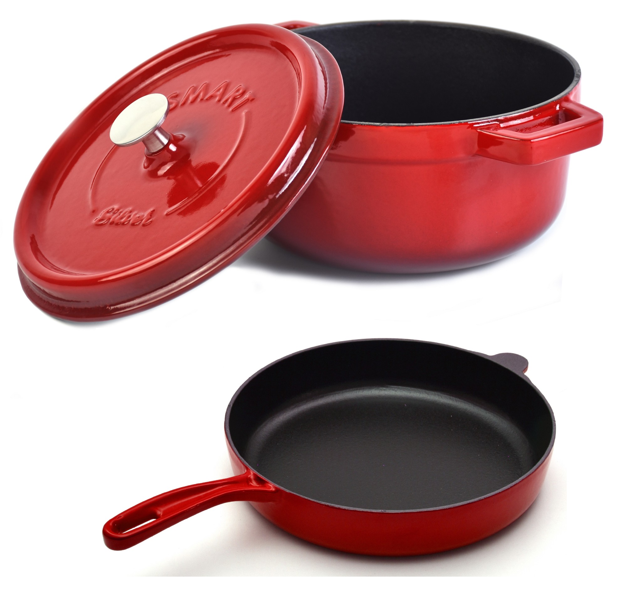 SET Promotional SILVER: Cratita de Fonta cu Capac 26cm + Tigaie de ...